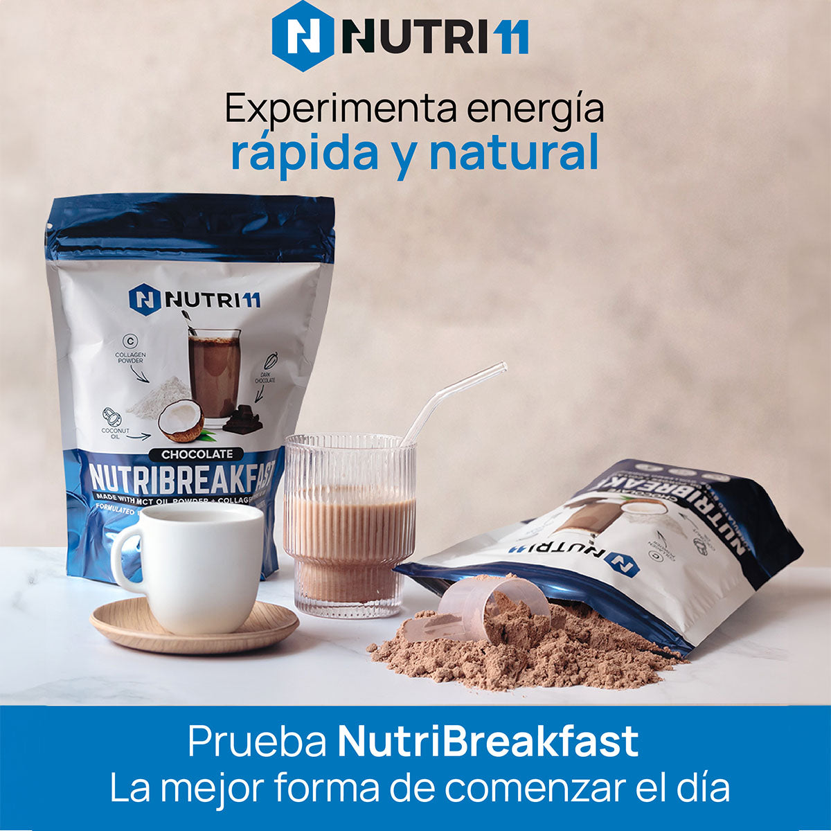 COLÁGENO+ MCT NUTRIBREAKFAST CHOCOLATE (453 gr/ 15porciones) – Keto Club